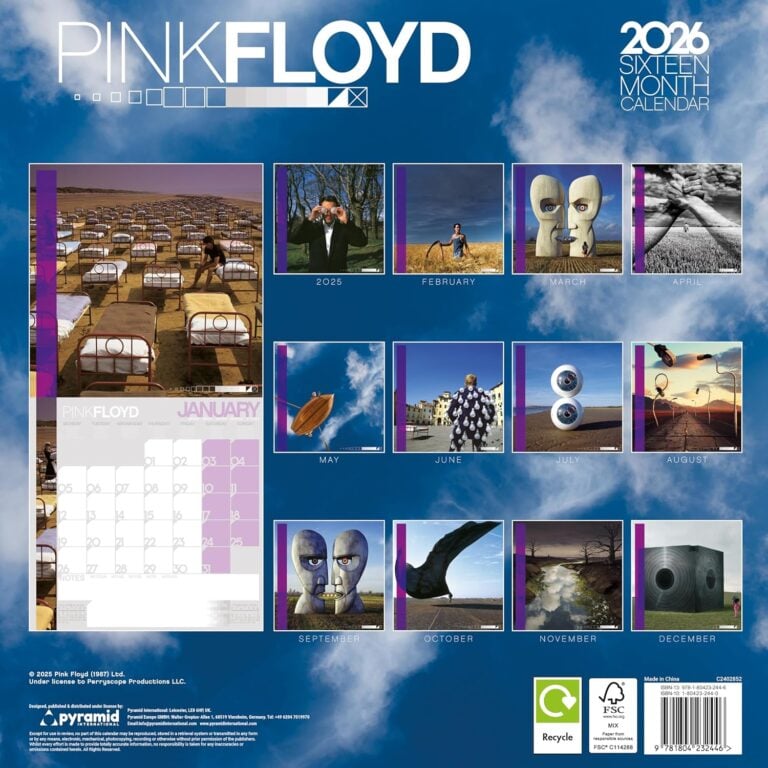 Pink Floyd 2026 Calendar Now Available